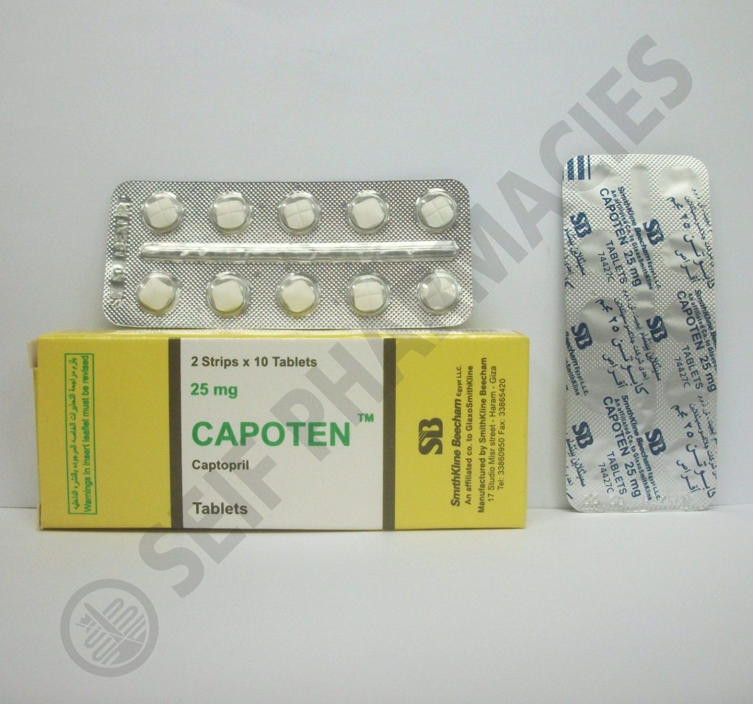 CAPOTEN 25 MG 20 TAB - Seif Pharmacies