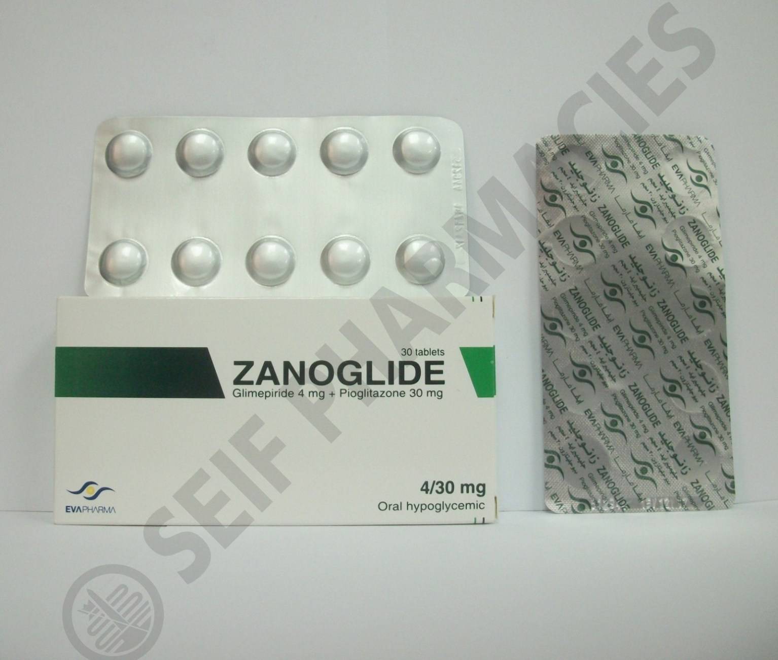 ZANOGLIDE 4 / 30 MG 30 TAB - Seif Pharmacies