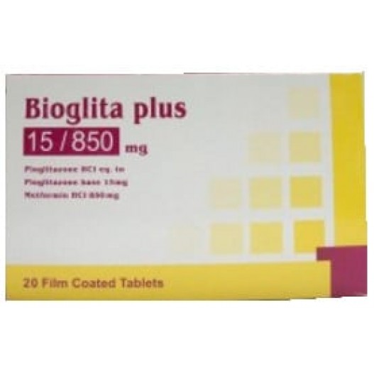 BIOGLITA - PLUS 15 / 850 MG 30 TAB (264836 - 229786) - Seif Pharmacies