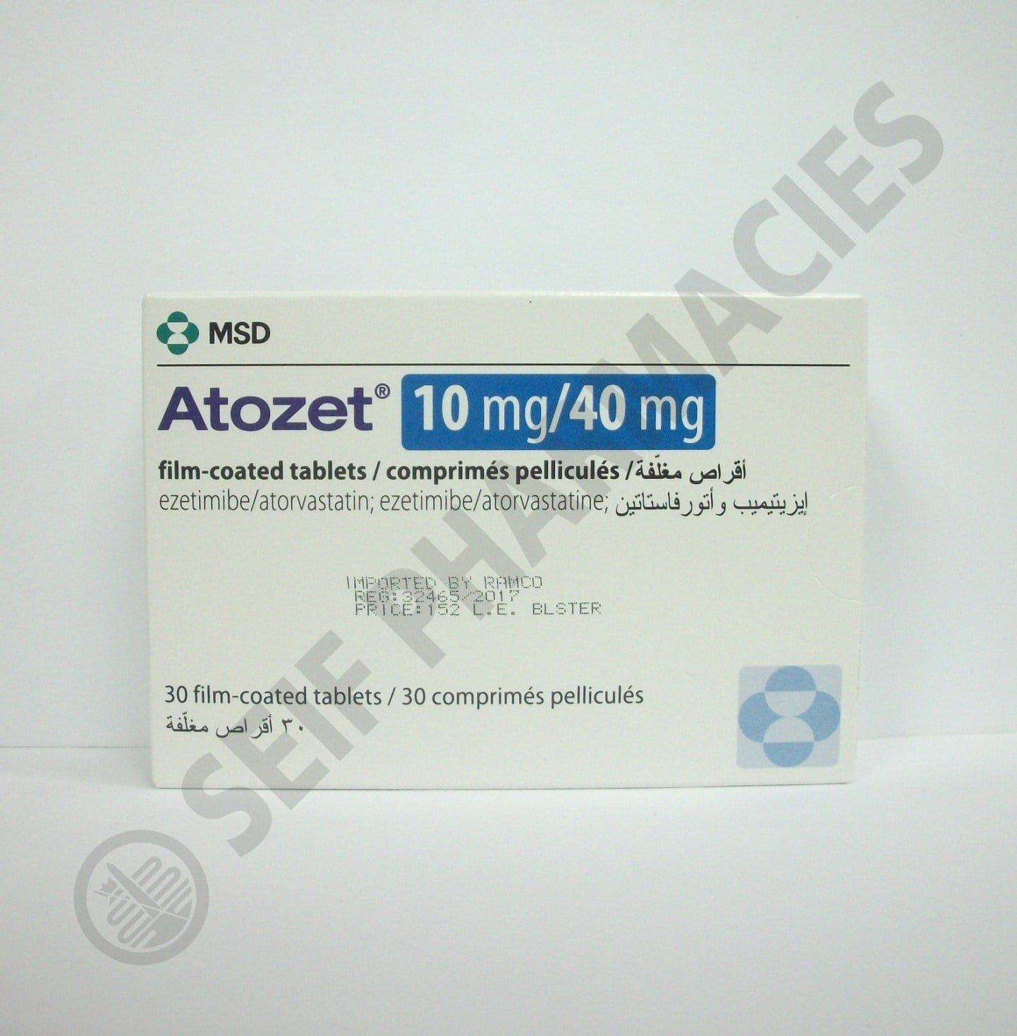 ATOZET 10 MG / 40 MG 30 TAB - Seif Pharmacies