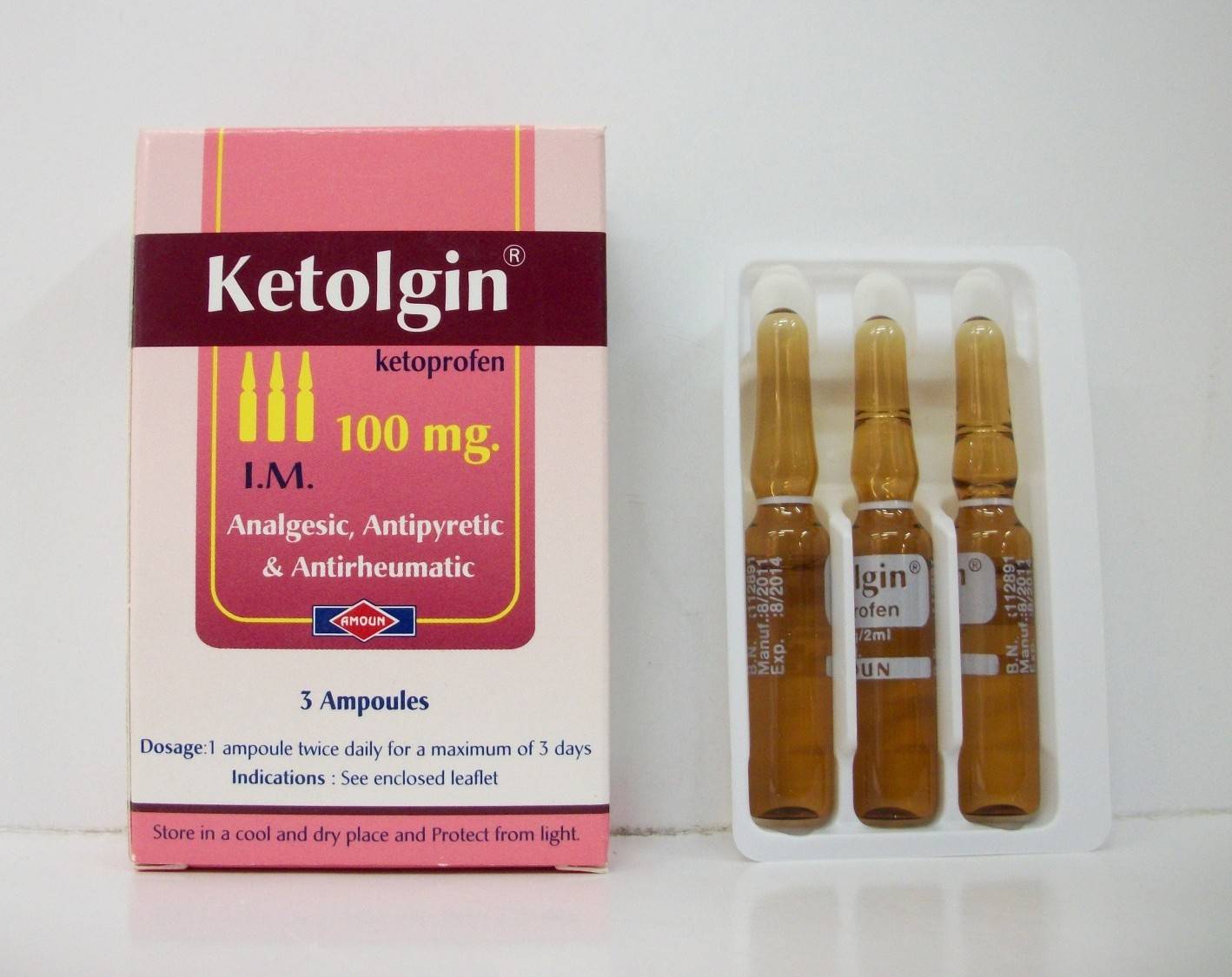 KETOLGIN 100 MG / 2 ML I.M 3 AMP - Seif Pharmacies