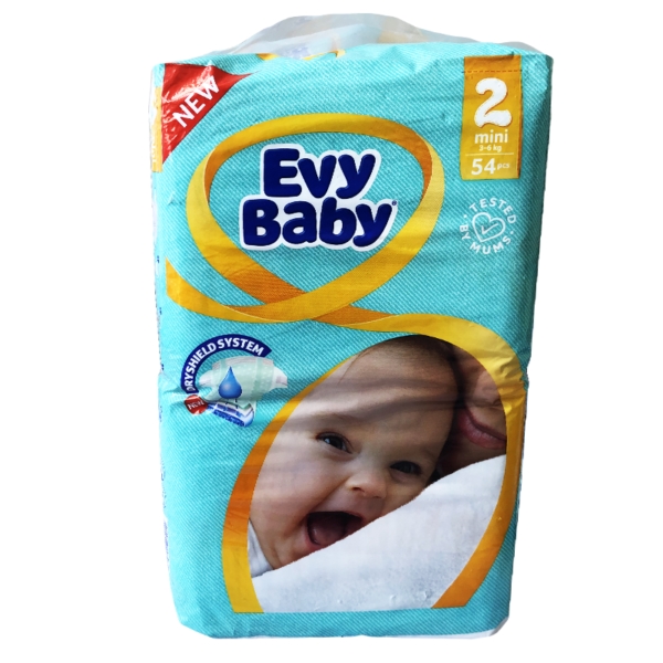 EVY BABY MINI NO.2 54D 3-6KG حفاضة - Seif Pharmacies