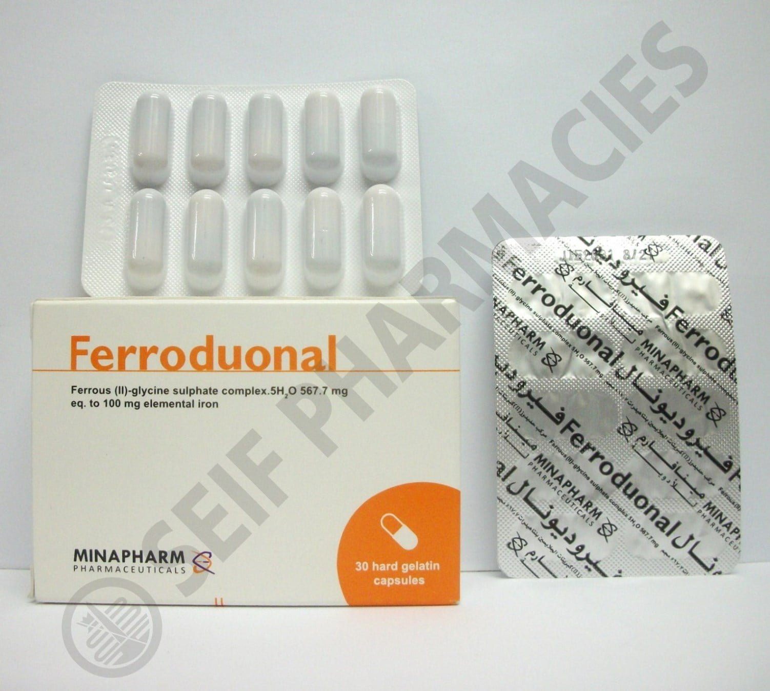 Ferroduonal 100 mg (30 Capsules) -Iron Supplement for Anemia