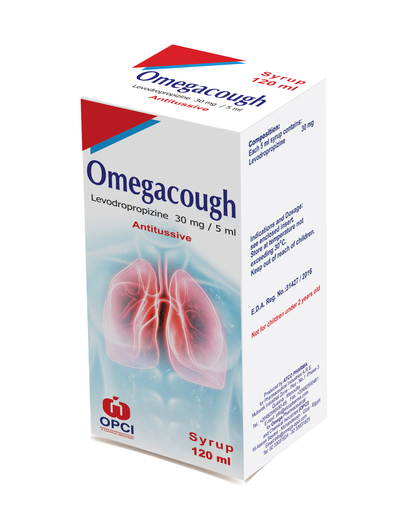 OMEGACOUGH 30 MG / 5 ML SYRUP 120 ML - Seif Pharmacies